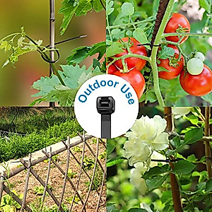 Zip Ties 8 inch (1000 Pack), 40lbs Tensile Strength, Black Cable Ties, Wire Ties for indoor and outdoor use, by Skalon