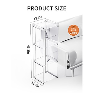 Acrylic Bookcase Cube Storage Bookshelf, Standing Display Bookshelf Floor Standing Bookshelf for Bedroom Living Room (Clear 3cube)