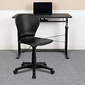 Flash Furniture Sorho Mid-Back Black Plastic Swivel Task Office Chair