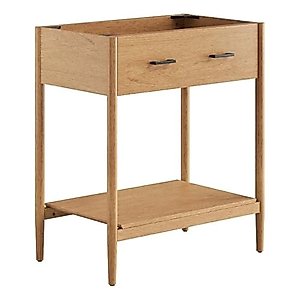 Modway Zaire 30” Mid-Century Bathroom Vanity Cabinet Washstand in Natural, (Sink Basin Not Included), 30 Inches