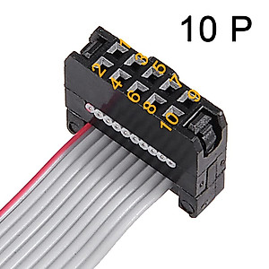 Tool parts IDC 10 Pins Connector Flat Ribbon Cable Female Connector 30cm 2mm Pitch - 5pcs