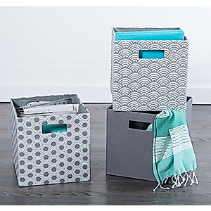 DII Collapsible Polyester Storage Cube, Honeycomb, Gray, Small