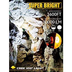 Durapower Rechargeable Spotlight, 300000 Lumens LED Handheld Spotlight, 10000mAh Long Lasting IP68 Waterproof Spotlight Flashlight Portable for Marine Boat Hunting