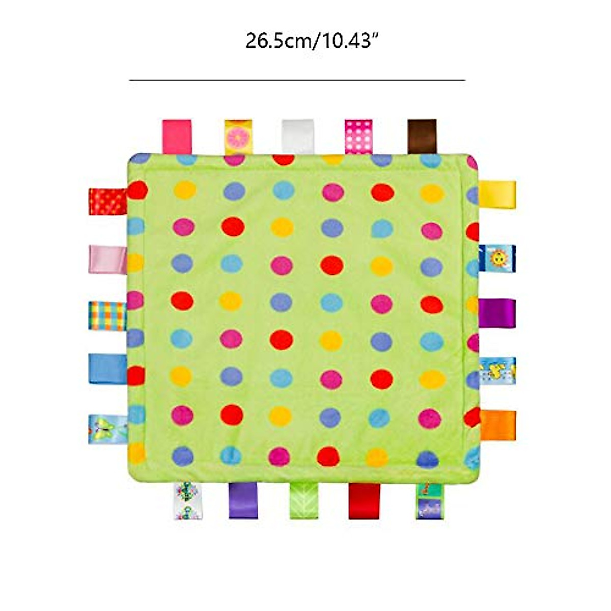 G-Tree Tag Blanket Baby Infant Comfort Plush Security Blanket Cute Soft Kids, Newborn Gift Birthday Present(Green Dot)