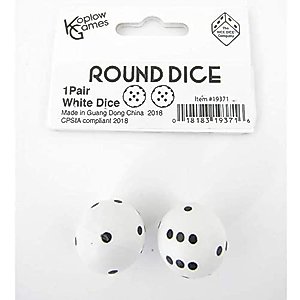 Kobold Press Round D6: 2Pc White/Black