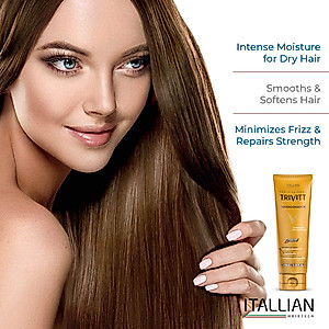 Itallian Hairtech Conditioner Cream for Chemical Treated Hair 8.45 fl oz. - Deep Conditioning and Moisturizing Dry, Damaged and Keratin Brazilian Blowouts With Natural Oils - Professional Trivitt