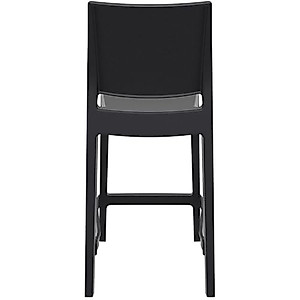 Home Square Resin 25.6" Counter Stool in Black - Set of 2