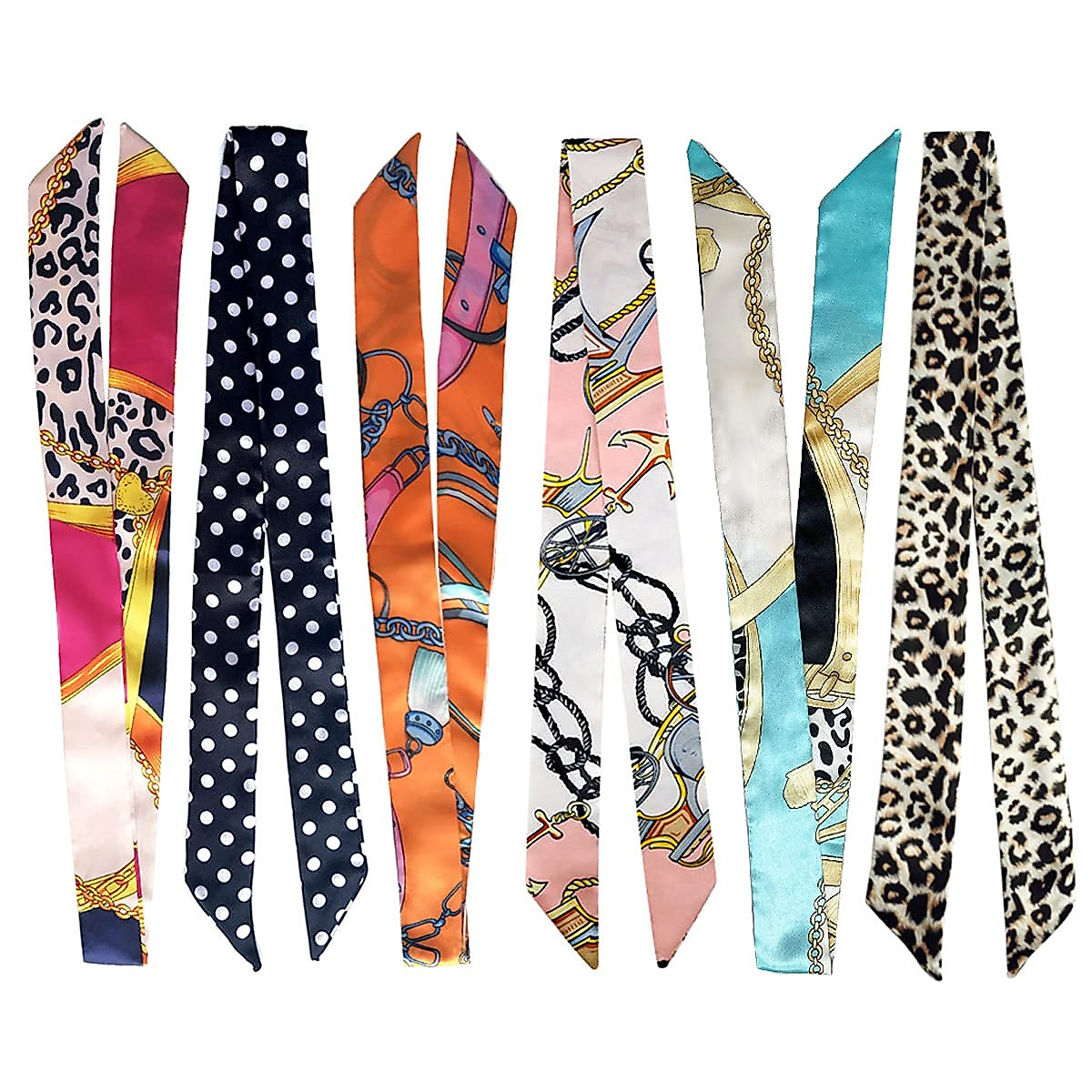 kcctoo Purple Blue Scarf Bags for Women Handbag Scarfs Band Hair Neck Scarves Fashion Gifts