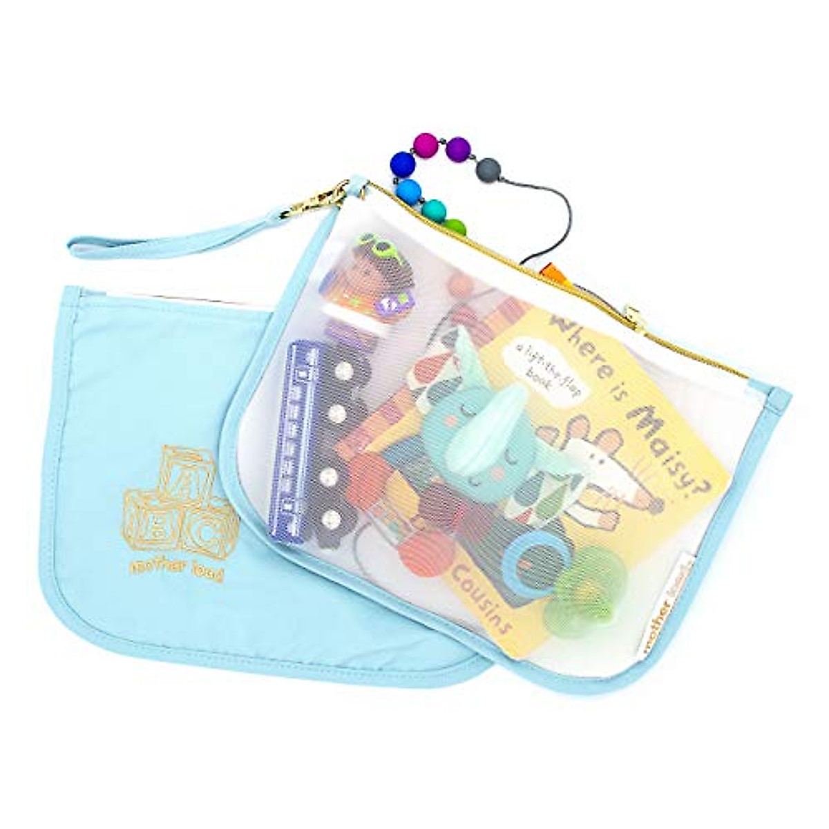 Mother Load Diaper Bag Organizer Pouches Worry-Free, Outing Essentials for Your On-The-Go Family, Includes Snack Bag, Toy Pouch, New Mom Stuff Bag with Hidden Pocket 3pc - Set Perfect Shower Gift