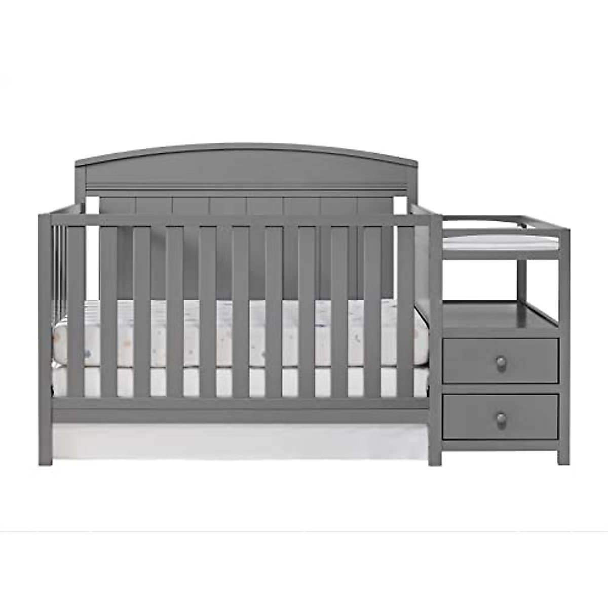 Oxford Baby Pearson 4-in-1 Convertible Crib & Changing Station, Dove Gray, GreenGuard Gold Certified