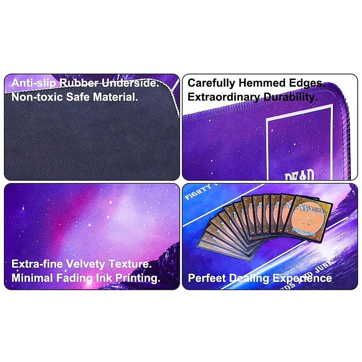 Biouai Playmat for MTG Magic The Gathering - Stitched Play Mat with Tube Case for MTG Card Game Playing(Starry Zones)