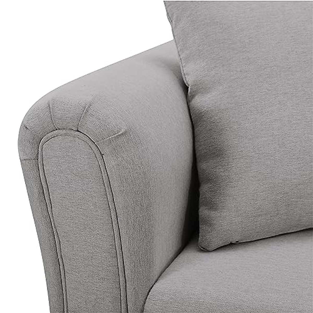 Lepfun 81.5” Loveseat Sofa, Mid Century Modern Linen Fabric 3-Seater Love Seat Couch with Curved Armrest for Living Room, Bedroom, Apartment and Small Space (Light Grey)