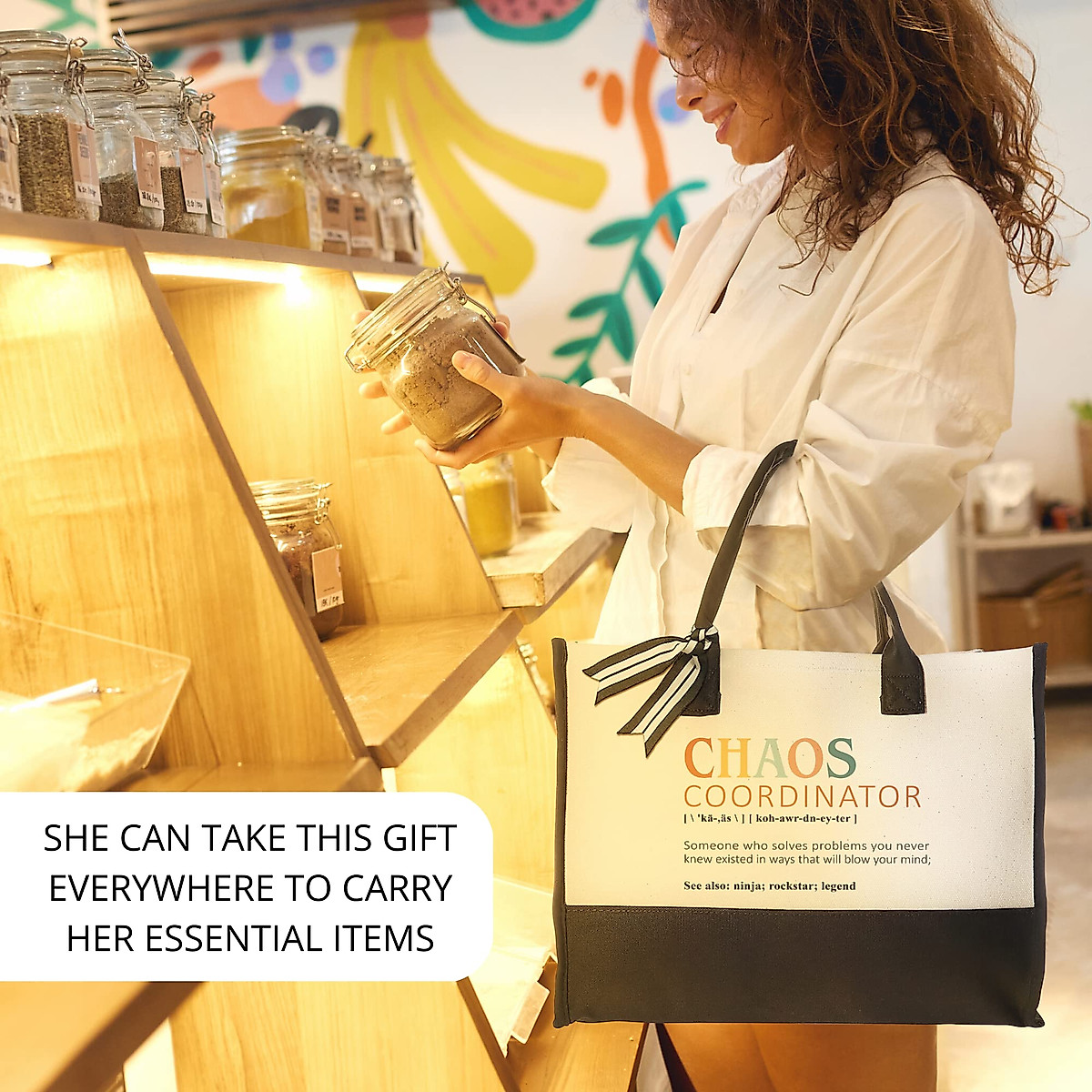 Thank You Gifts for Women, Teacher, Coworker, Boss - Boss Lady Gifts for Women, Coworker Gifts - Administrative Professional Day Gifts - Employee Appreciation Gifts, Chaos Coordinator Gifts - Tote Bag