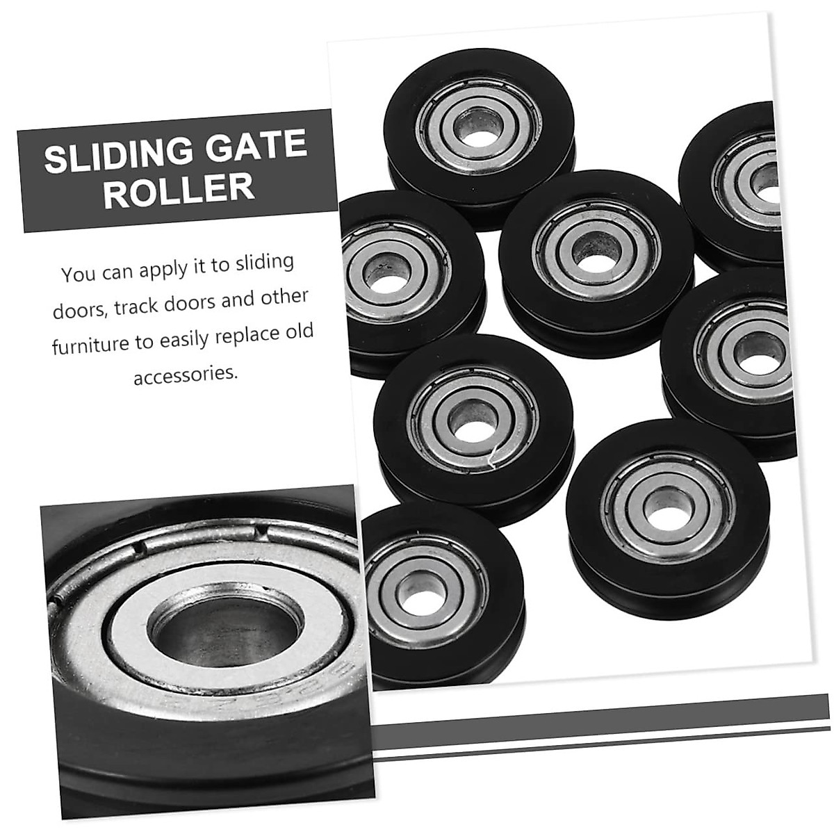 HOMSFOU 4pcs Roller Sliding Door Roller Guide Pulley Roller Door Wheel Heavy Duty castors U Type Wheel for Doors Track Window Pulley Roller Groove Wheel Pulley Track Guide Bearing