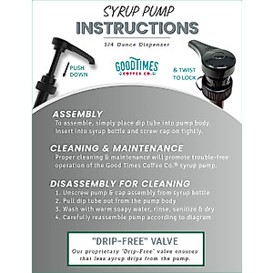 Black Coffee Syrup Pump for 750ml Bottles (Pack of 4) - Fits Upouria, Torani Syrups, DaVinci, (Monin 1 Liter Plastic Bottles Only), and Jordan's Skinny Syrups