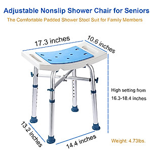Aliseniors Step Stool with Handle & Shower Chair - Medical Foot Stool, Bath Seat - Fit for Adult, Seniors, Handicap Holds up to 350 lbs