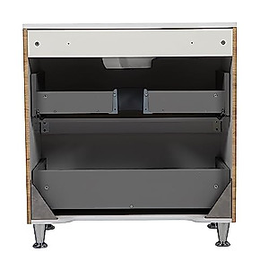 Bath Oasis Modern Free Standing Bathroom Vanity with Washbasin | Delux Teak Natural Collection | Non-Toxic Fire-Resistant MDF-40-Diamond Collection 40"