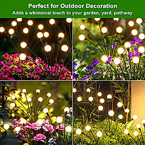 LETMY Solar Garden Lights - New Upgraded Solar Swaying Light, 8LED Starburst Solar Outdoor Lights, Solar Firefly Lights Outdoor Waterproof Solar Garden Decorative Lights for Yard Patio Pathway, 4 Pack