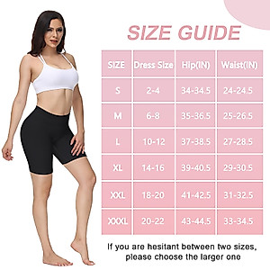 Yeblues 2 Pack Women Slip Shorts for Dresses,Soft Stretch Under Shorts Seamless Panties Boyshorts for Yoga/Workouts(Black+Beige,Large)