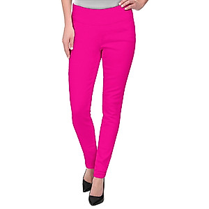 Hybrid & Company Super Comfy Stretch with Full Elastic Waist Pull On Hot Pink Millennium Twill Pant KP44972 Neon Pink S