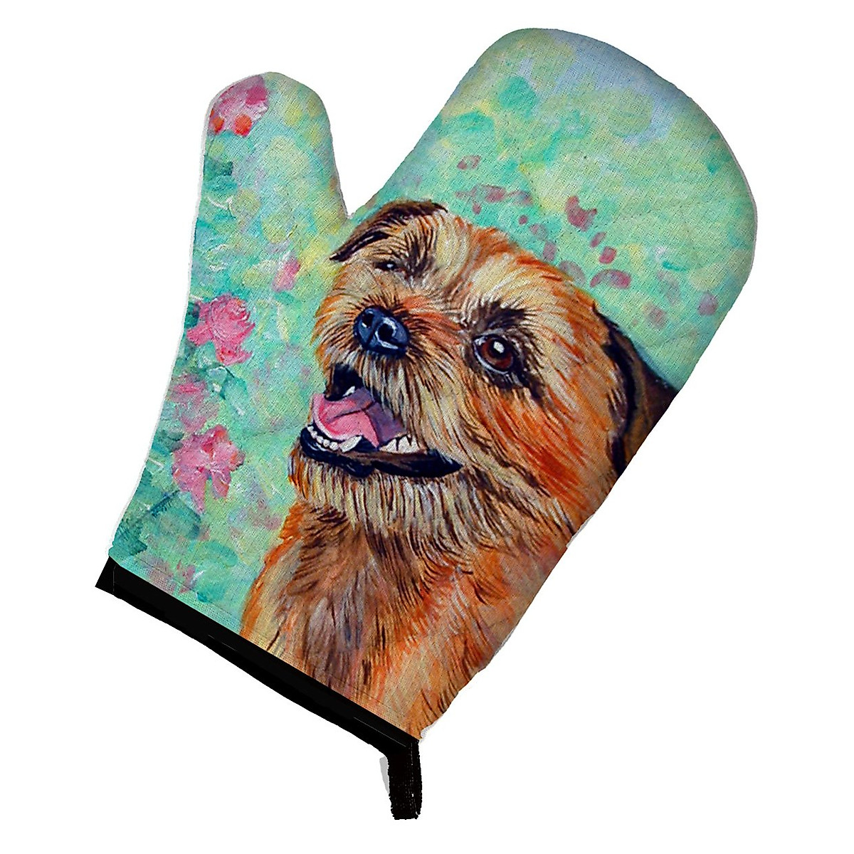 Caroline's Treasures 7228OVMT Border Terrier Oven Mitt Heat Resistant Thick Oven Mitt for Hot Pans and Oven, Kitchen Mitt Protect Hands, Cooking Baking Glove