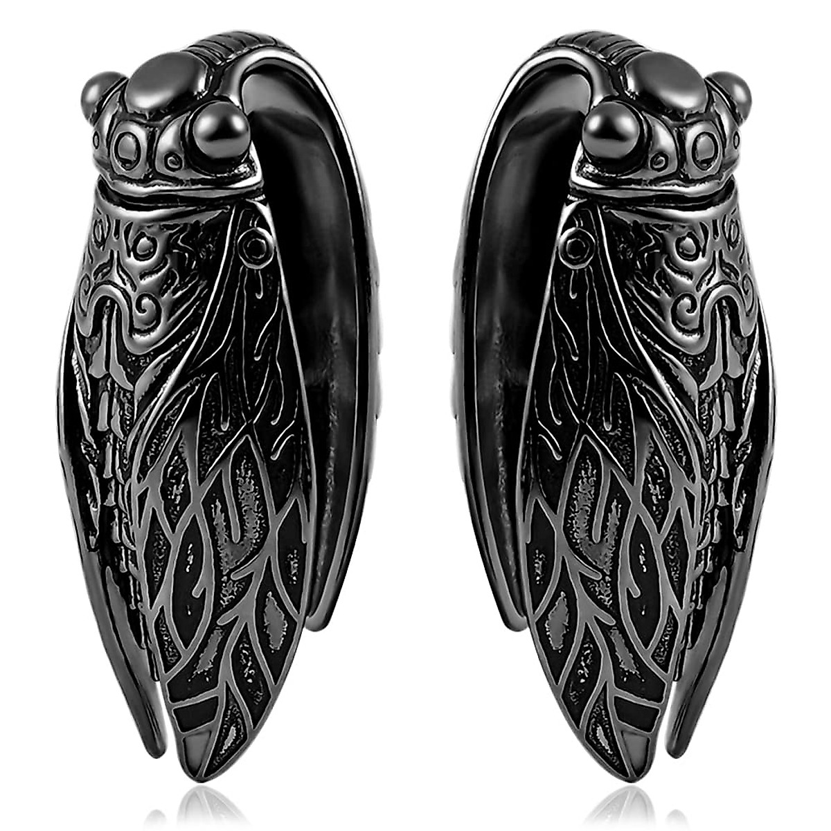 Atomhole 2PCS Upgrade Cicada Ear Gauges Hypoallergenic Ear Weights 316 Stainless Steel Ear Plugs Piercing Tunnels Stretchers Body Jewelry