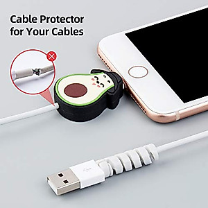 SUNGUY Cute Cable Protector, 20PCS Cable Saver, Fruit Animal Charging Cable Buddies, Cable Protect Sets Compatible for iPhone iPad Charger Cable Only