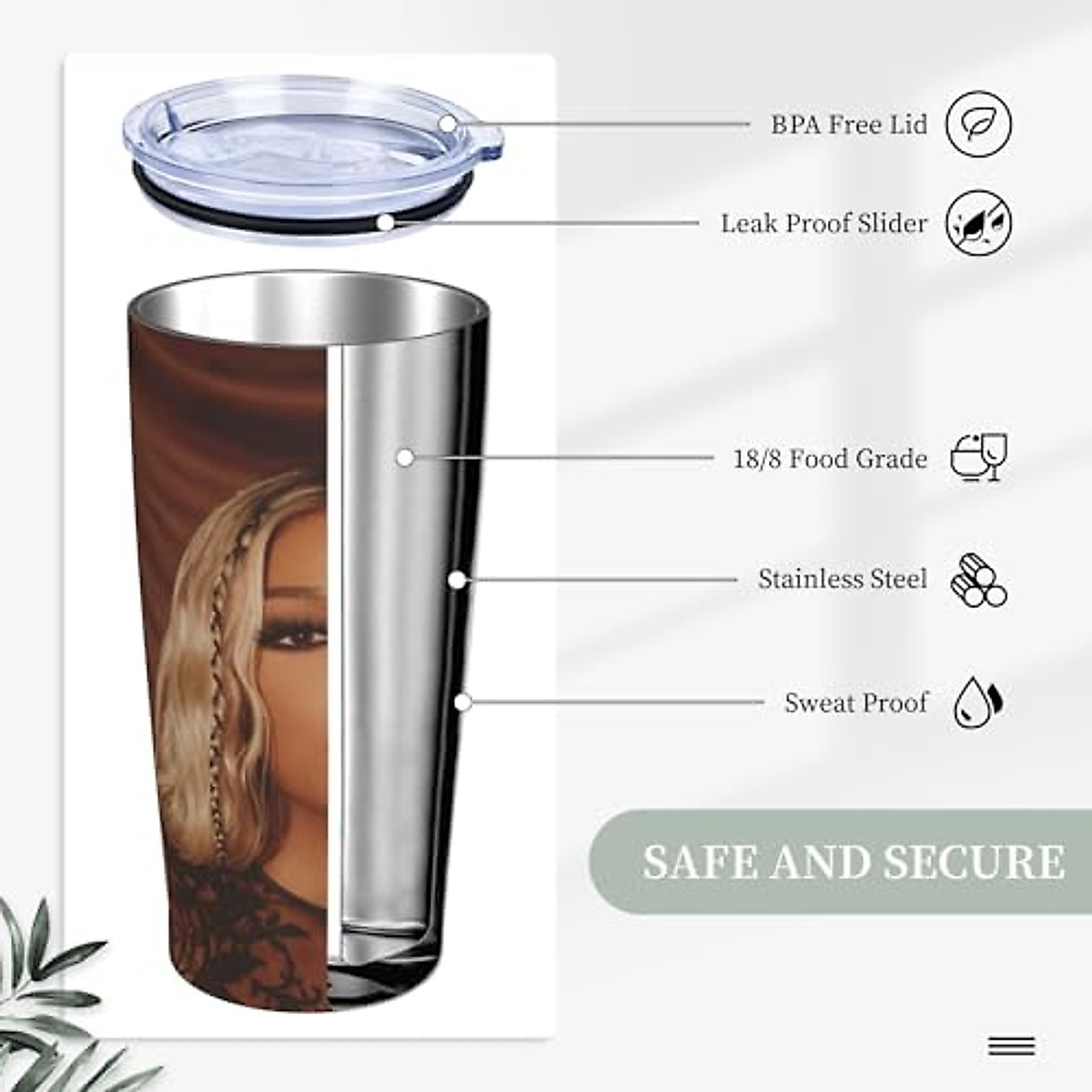 LAZHANG Victorias Music Monet Stainless Steel Insulated Car Sippy Cup With Lid Travel Mug for Cold Hot 20 oz