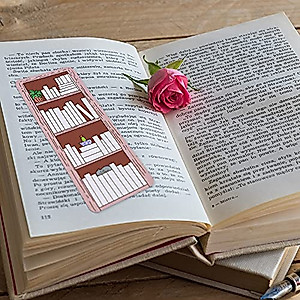 50 Pieces Book Tracker Bookmark Bookshelf Design Bookmark Double-Sided Reading Page Markers for Christmas Party Reader Writer Kids Student Book Lover Supplies