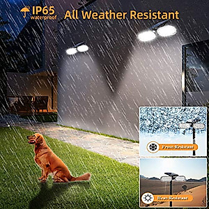 EMANER Motion Solar Lights Outdoor, Solar Security Light, Stay On or Motion On/Off Mode, Dusk to Dawn Floodlights, Wireless Landscape Spotlights for Garden/Fence/Patio/Porch Solar Powered, 1-Pack