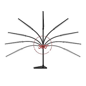 VICFUN LED Desk Lamp, 5 Color Modes with 7 Levels of Brightness, Eye-Caring Dimmable Table Lamp Office Lamp with USB Charging Port, Touch Control Sensitive Dimmable 12W Black