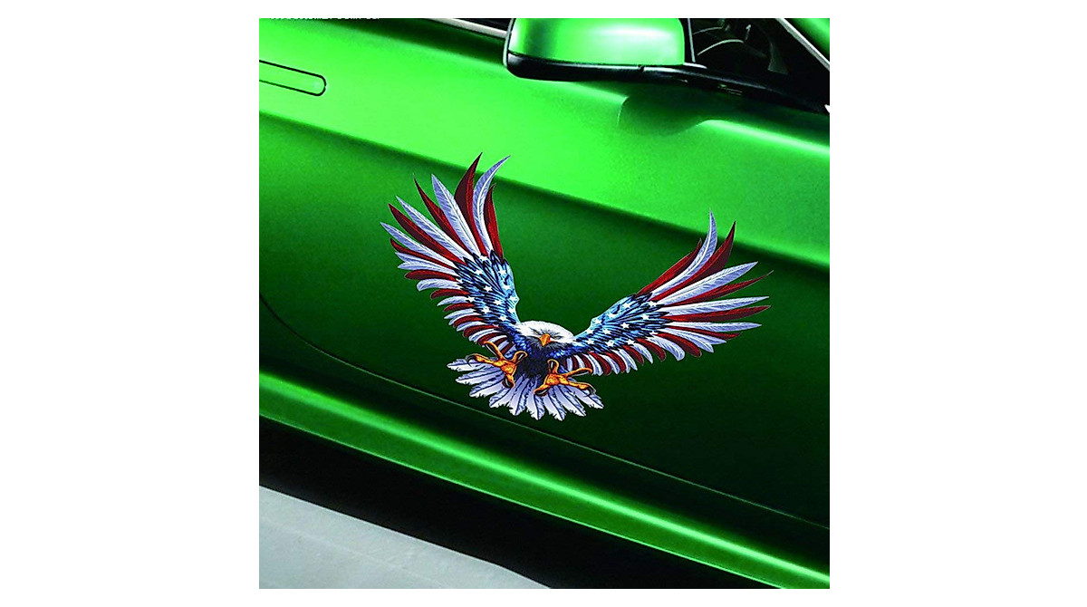 Stylish Patriotic Bald Eagle Car Decals - 4 Pack