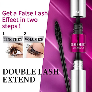 2 in 1 Lash Mascara - 4D Lashes Mascara with black Mascara for 5x Longer Waterproof Wear lasting No Clumping Superstrong (1-1PCS)
