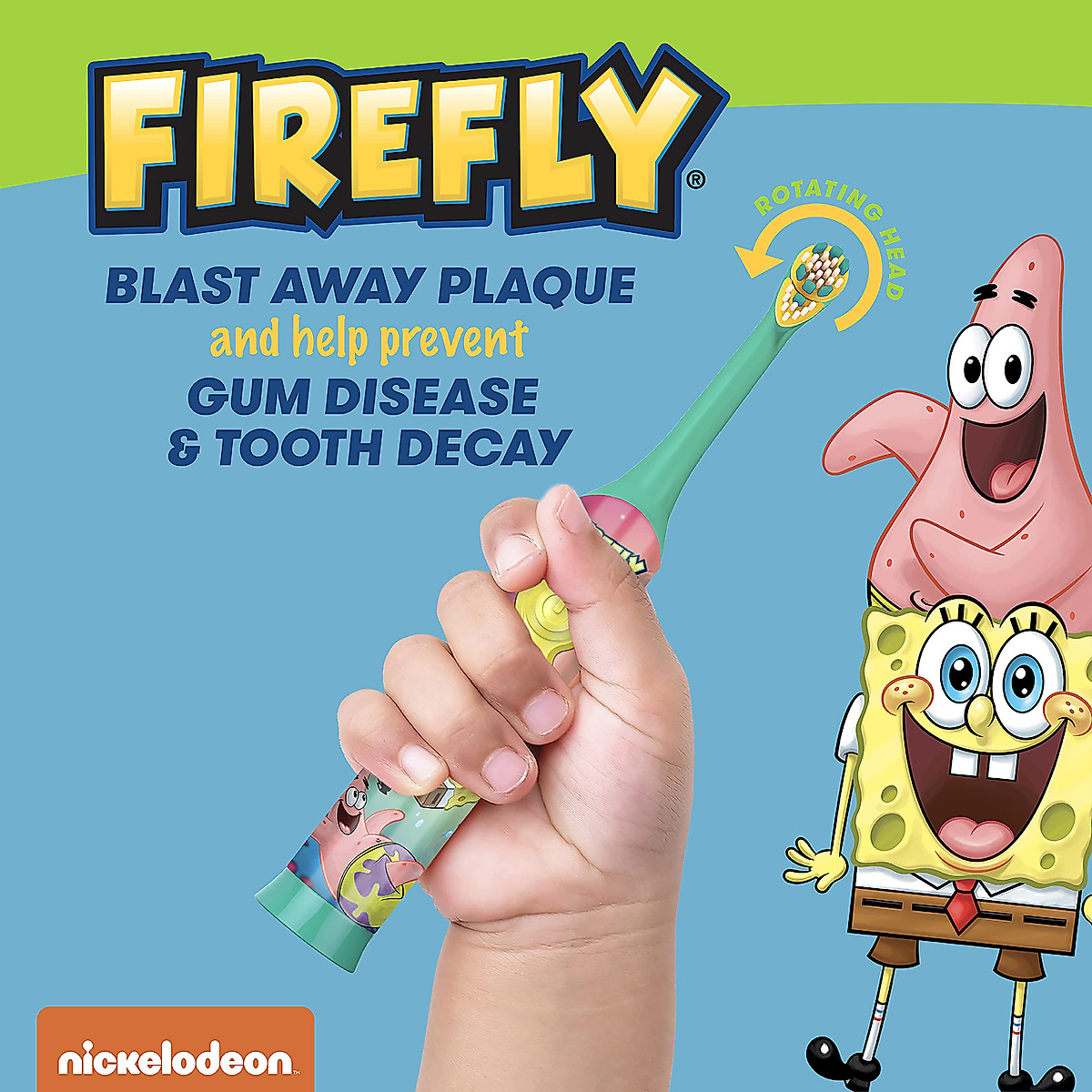 Firefly Clean N' Protect Spongebob Power Toothbrush, 1 Count(Pack of 1)
