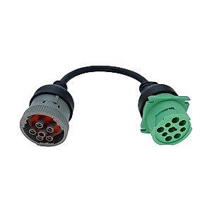 6pin J1708 to Type2 Green 9pin J1939 Adapter Cable for Trucker and car 1ft/30cm