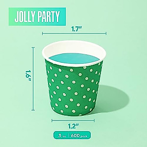 [600 Pack] 3 oz Paper Cups, Mouthwash Cups, Disposable Bathroom Cups, Cold Beverage Drinking Cup for Water Coolers, Party, Home and Office(Dots)
