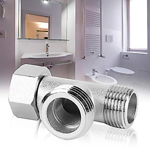 2pcs 3 Way Adapter Connector Standard Angle Tee Valve Toilet Diverter Valve Adapter Flushing Valve Bath Shower Arm Diverter For Angle Valve Hose, Bath Shower Arm, And Toilet Bidet Sprayer Faucet