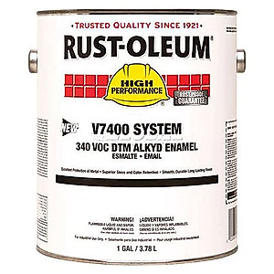 Rust-Oleum V7400 Series <340 Voc Dtm Alkyd Enamel, Safety Green Gallon Can - Lot of 2