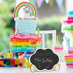 Mini Chalkboard Sign, 10 Pack Wood Mini Chalkboard Signs with Support Easels Wooden Blackboard for Table Numbers Food Signs Message Board