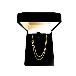 Jewelry Affairs 14k Yellow Real Gold Gourmette Chain Necklace, 1.5mm, 24"
