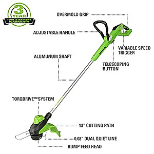 Greenworks 24V 13" Brushless Cordless String Trimmer, Tool Only