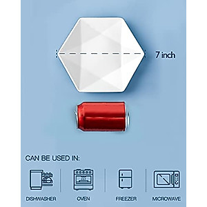 Delling Appetizer Plates Set - Ceramic 7 inch White Dessert Plates/Serving Plates/Salad Plate- Dinnerware Dishes Set for Snacks, Pasta, Side Dishes -Serving Plates Set of 6