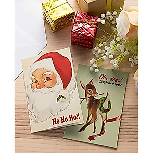 48-Pack Vintage Merry Christmas Greeting Cards Box Set - Holiday Greeting Cards with 6 Vintage Christmas Designs, Envelopes Included, 4 x 6 Inches