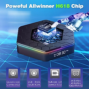 BL Android TV Box 12.0, 2023 Android TV Box 6K 4K Wi-Fi 6 2GB RAM 16GB ROM, T95Z Plus Android Box H618 Quad-core Cortex-A53 2.4G/5G Wi-Fi HDR10+ Bluetooth 5.0 Ethernet USB with Mini Wireless Keyboard