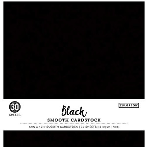 Colorbok Black 12x12in Smooth Cardstock