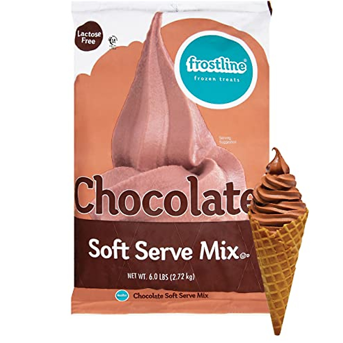 Whynter ICR-300SS 0.5-Quart Stainless Steel Rolled Ice Cream Maker with Compressor & Frostline Chocolate Soft Serve Mix, 6 Pound Bag (Pack of 1)