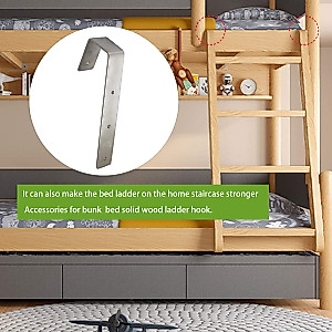 GoldPaddy Bunk Bed Ladder Hooks, Hook Hardware Heavy Duty Hook Brackets for Bed Decoration Tool,Inside Width 1.6”-2.3” x Length 6.3”,Pack of 2