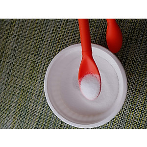 Silicone Cooking Chopsticks with Spoon and Band | 12in (30.5cm) | Stainless Steel Reinforced | Safe Frying, Hot Pot | Made in Korea (Red)