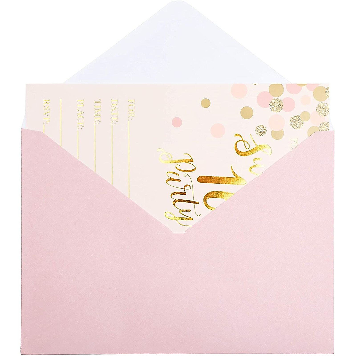 Sparkle and Bash 36-Pack Sweet 16 Birthday Party Invitations With Envelopes for RSVP Party (Pink & Gold, 7 x 5 In)