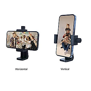 Phone Tripod Mount Adapter & Smartphone Remote Controller, Ruittos Smartphone Selfies Stick Holder Clip Compatible with iPhone Samsung and All Cell Phones, Rotates Vertical Horizontal Adjustable Clamp